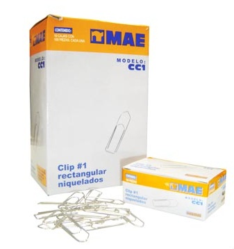 Clips mae cc1 rectangular no.1 c/100 | Papelera ABC S.A. DE C.V.